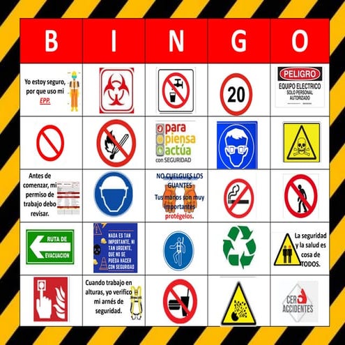 BINGO1 semana de la seguridad y salud ta | PDF