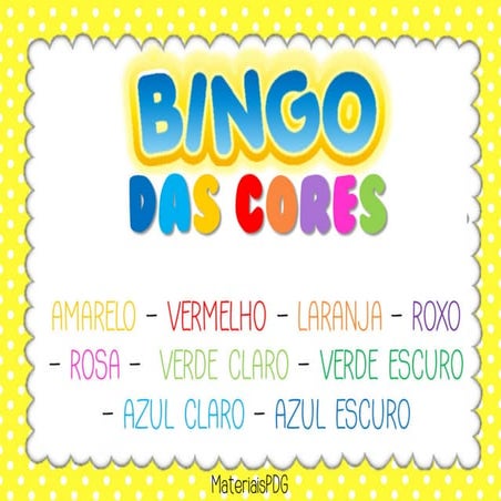 Bingo das cores | PDF