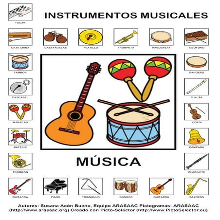Bingo de instrumentos musicales, tablero | PDF
