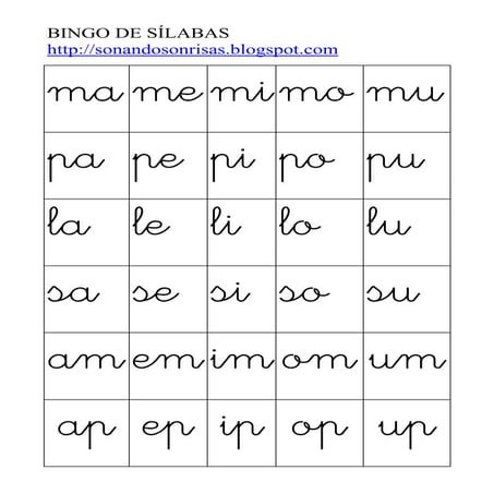 Bingo de sílabas | PDF