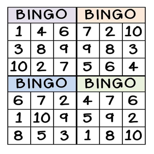 Bingo numbers 1 10 | PDF