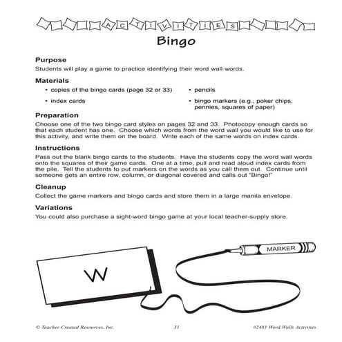 Bingo word game | PDF