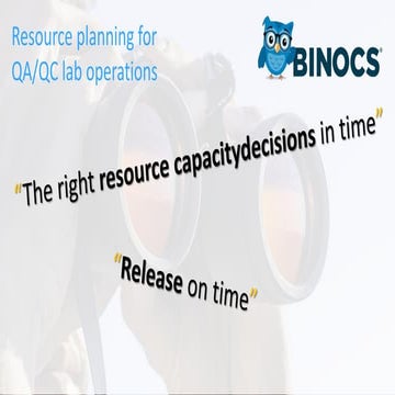 Resource planning for QA-QC lab operations | PPT