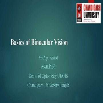 Basics of binocular vision | PPT
