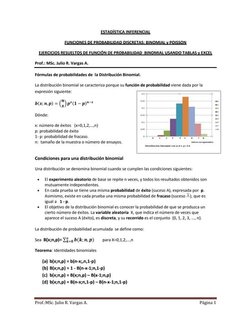 Calculo de probabilidades con excel | PDF