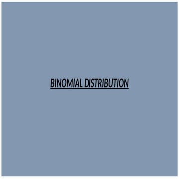 BINOMIAL DISTRIBUTION AND POISSON DISTRIBUTION | PPTX