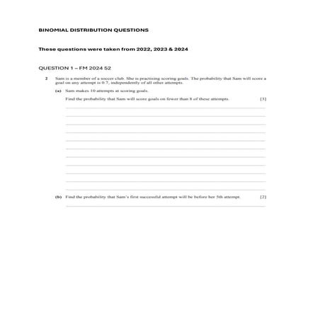 Binomial Distribution Statistics Questions Pdf
