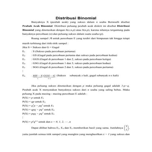Cara buat tabel binomial | DOC