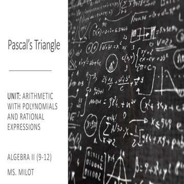 pascal triangle | PPTX | Physics | Science