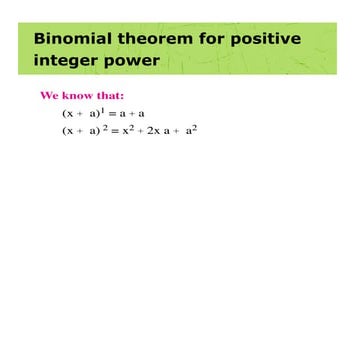 Binomial theorem g11 | PDF