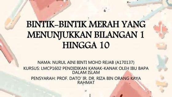 Bintik bintik merah yang menunjukkan bilangan 1 hingga 10 | PPTX