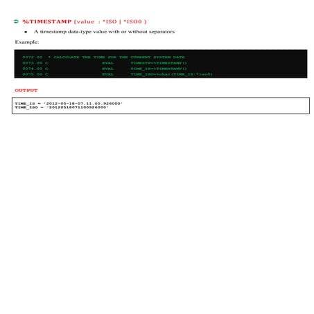 as400 built in function- %TIMESTAMP | PDF