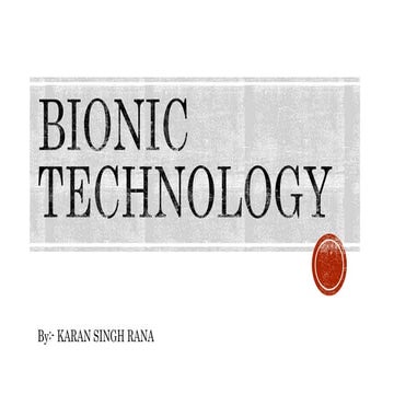 Bionic technology | PPTX