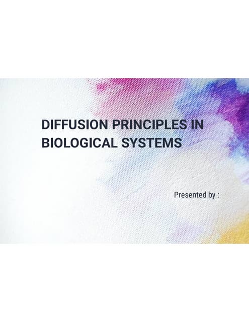 Diffusion ppt ak | PPTX | Chemistry | Science