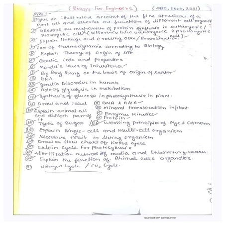 short notes bio | PDF