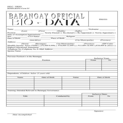 Biodata Form Philippines