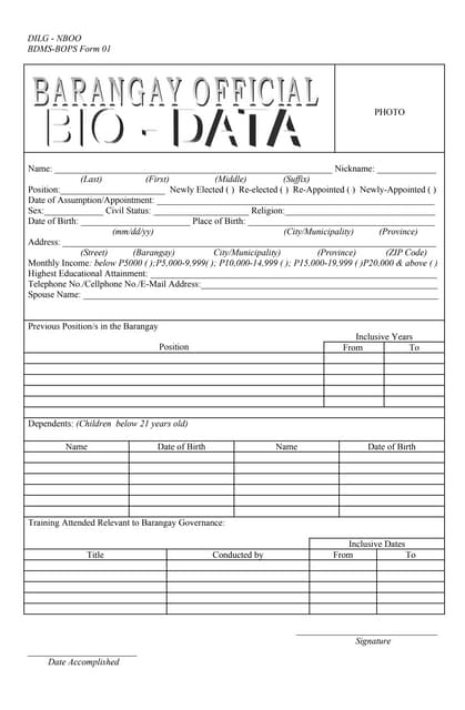 Bio data Form Philippines (copyrighted) | PDF | Careers