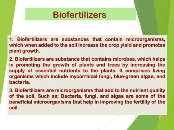 Biofertilizers in agriculture, types, advantage | PPT