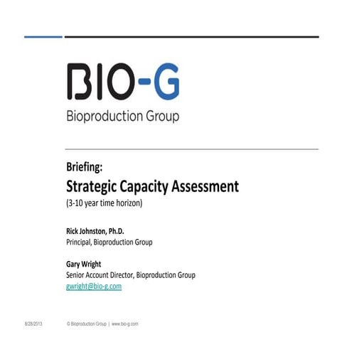 Bio g strategic capacity assessment | PDF