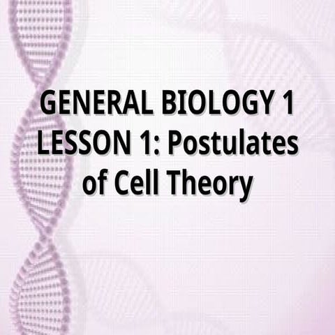 General biology- Postulate of cell theory lesson-1.ppt