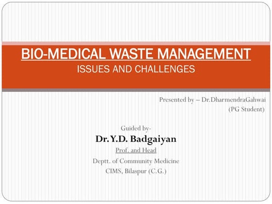 Biomedical waste management_ppt | PPTX | Infectious Diseases | Diseases ...