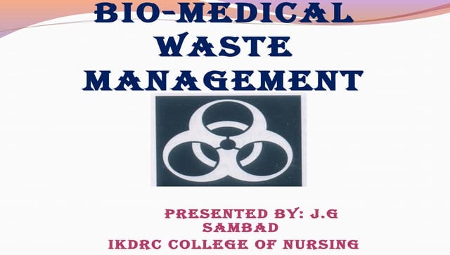 Biomedical waste management ppt final1 | PPT