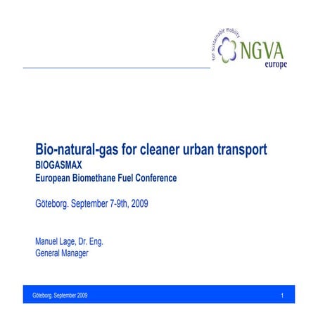 Bio Natural Gas For Cleaner Urban Transport | PPT