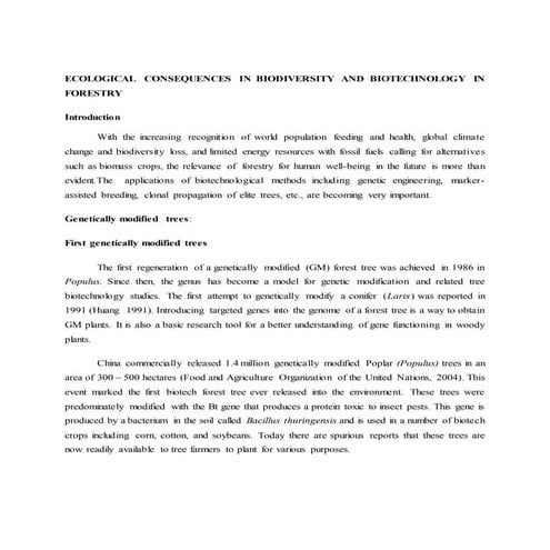 Biotechnology in forestry | DOCX
