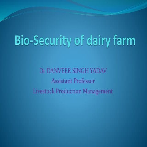 BIOSECURITY MEASURES OF DAIRY FARM MANAGEMENT | PDF