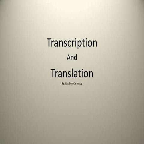 Biology trancription translation | PPT