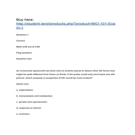 BIO 101 Exam 1 | PDF | Biological Sciences | Science