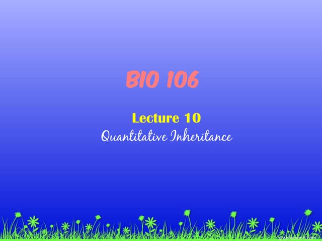 Genetics Quantitative Inheritance Pdf Genetics Science