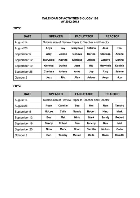 Micro lecture calendar | PDF