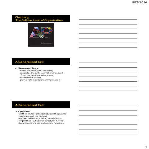 03 [chapter 3 the cellular level of organization] | PPT
