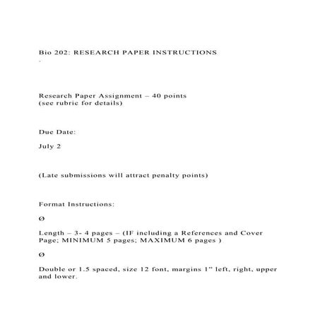 Bio 202 RESEARCH PAPER INSTRUCTIONS.Research Paper .docx