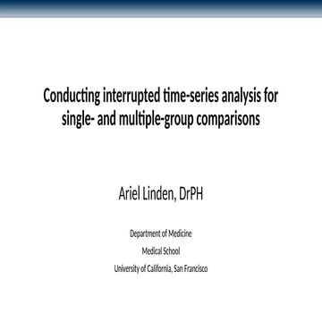 Conducting interrupted time-series analysis for single- and multiple ...
