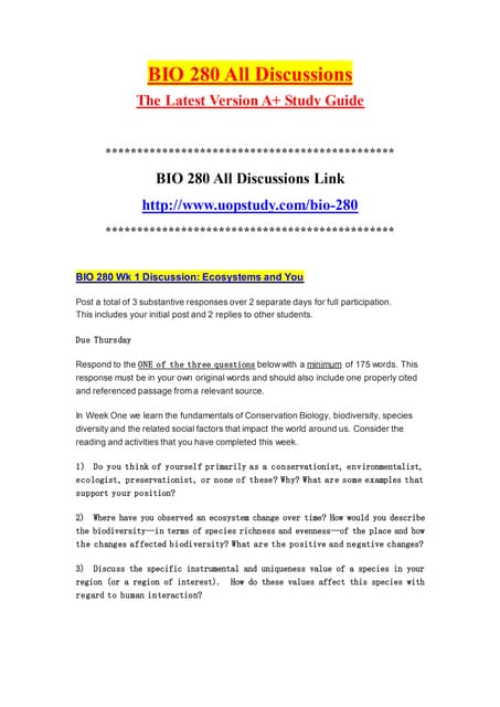 Bio 280 Enthusiastic Study / snaptutorial.com