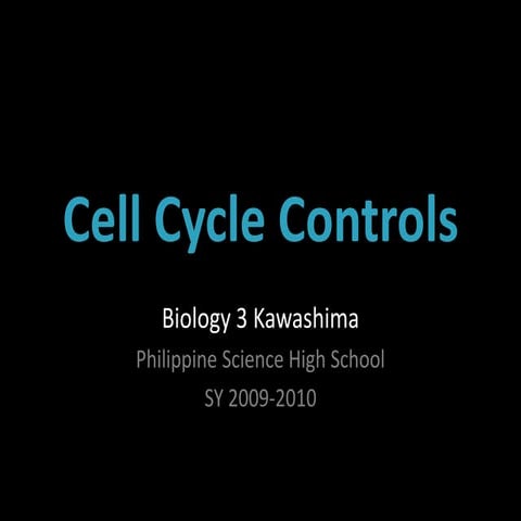Cell Cycle Control Mechanisms | PPTX