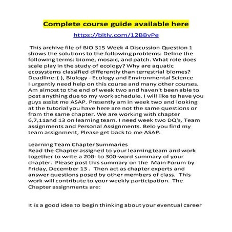 Bio 315 week 4 dq 1 | DOCX