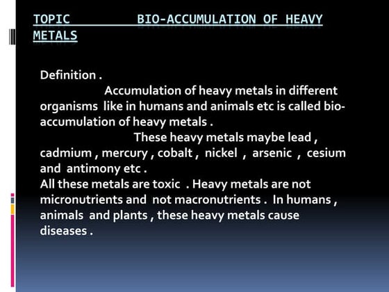 environmental diseases due to heavy metals | PPT