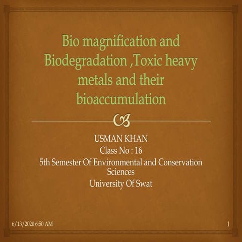 Bio Accumulation And Bio Magnification Pptx