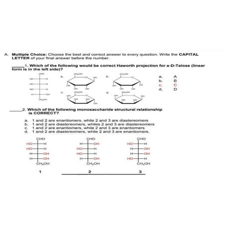 BIOCHEMISTRY ACTIVITY #5, ABOUT CARBOHYDRATES | PDF
