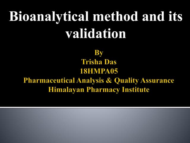 Bioanalytical Method Validation | PDF