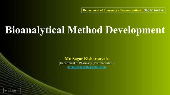 Bioanalytical Method Validation | PPT