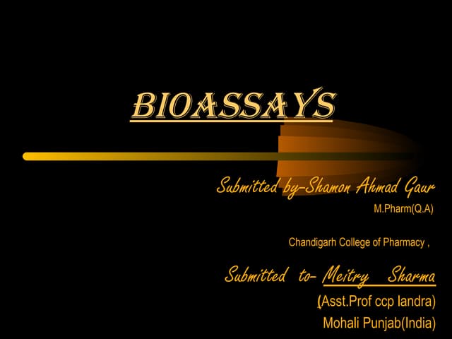 Principles & types of bioassay | PPTX
