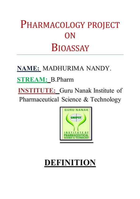 Principles & types of bioassay | PPTX