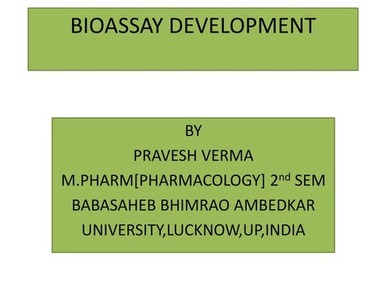 Bioassay development part 2 | PPT