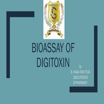 Bio-assay of Digitalis ( digitoxin) | PDF
