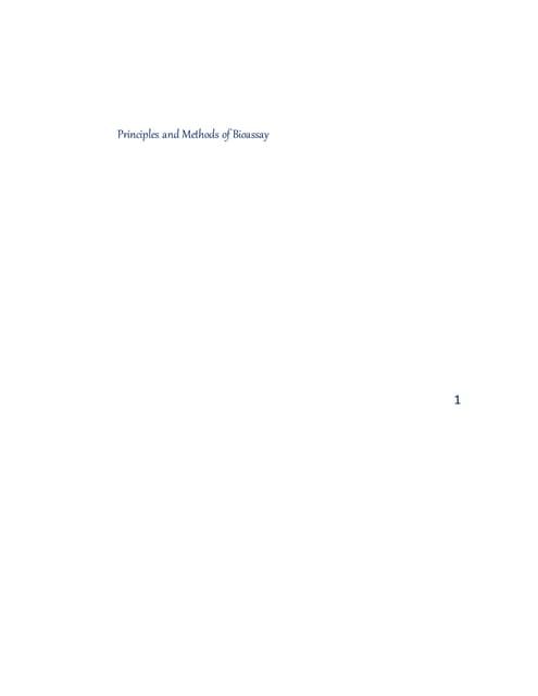 Expt. 3 Introduction to principles of bioassay, its types including ...