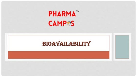 Methods for Measurement of bioavailability | PDF